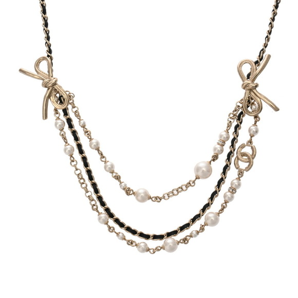 CHANEL | Jewelry | Chanel Ribbon Coco Mark Fake Pearl 222 Gpleatherfake ...